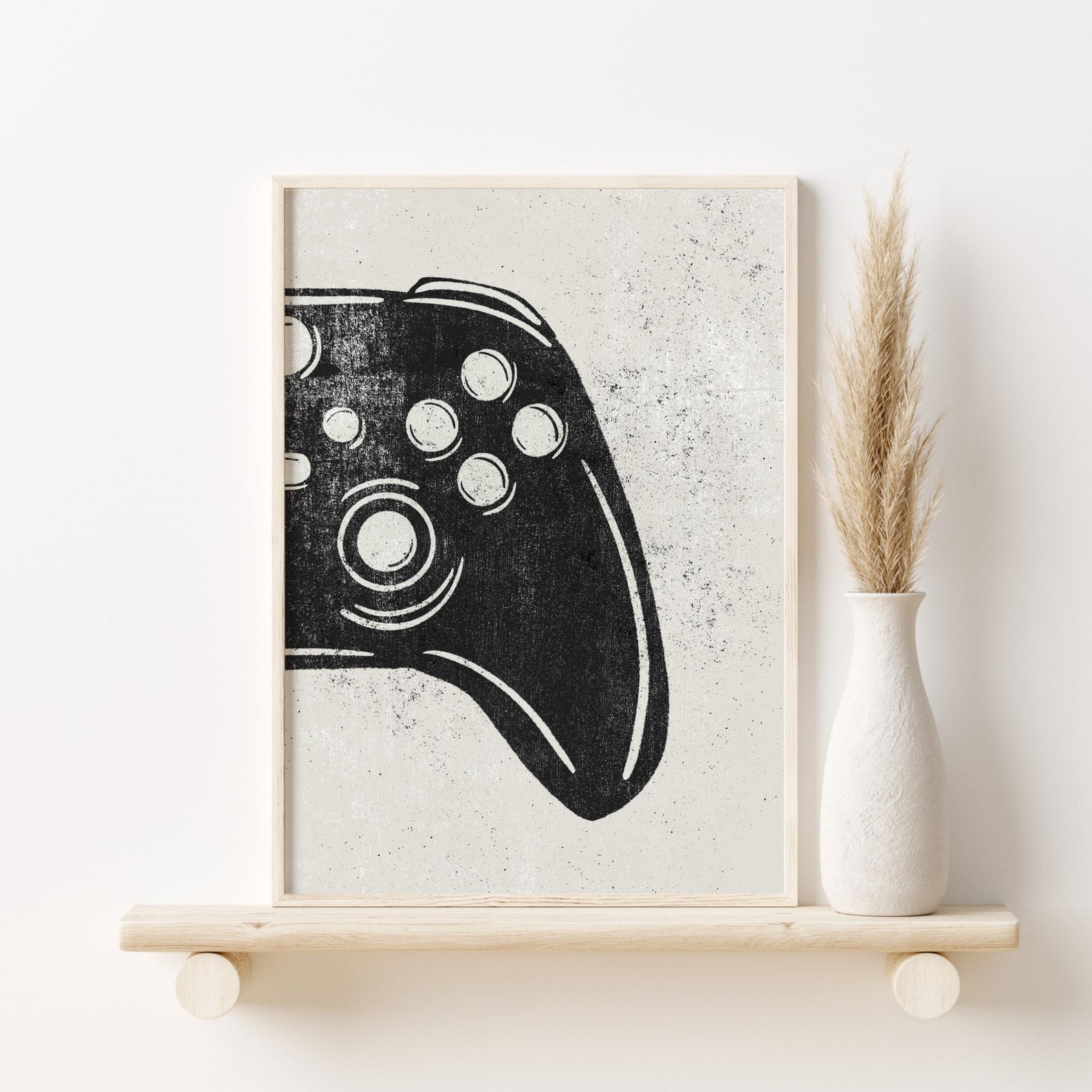 Gamer Wall Art Set: Neutral Game Controller Prints - Etsy