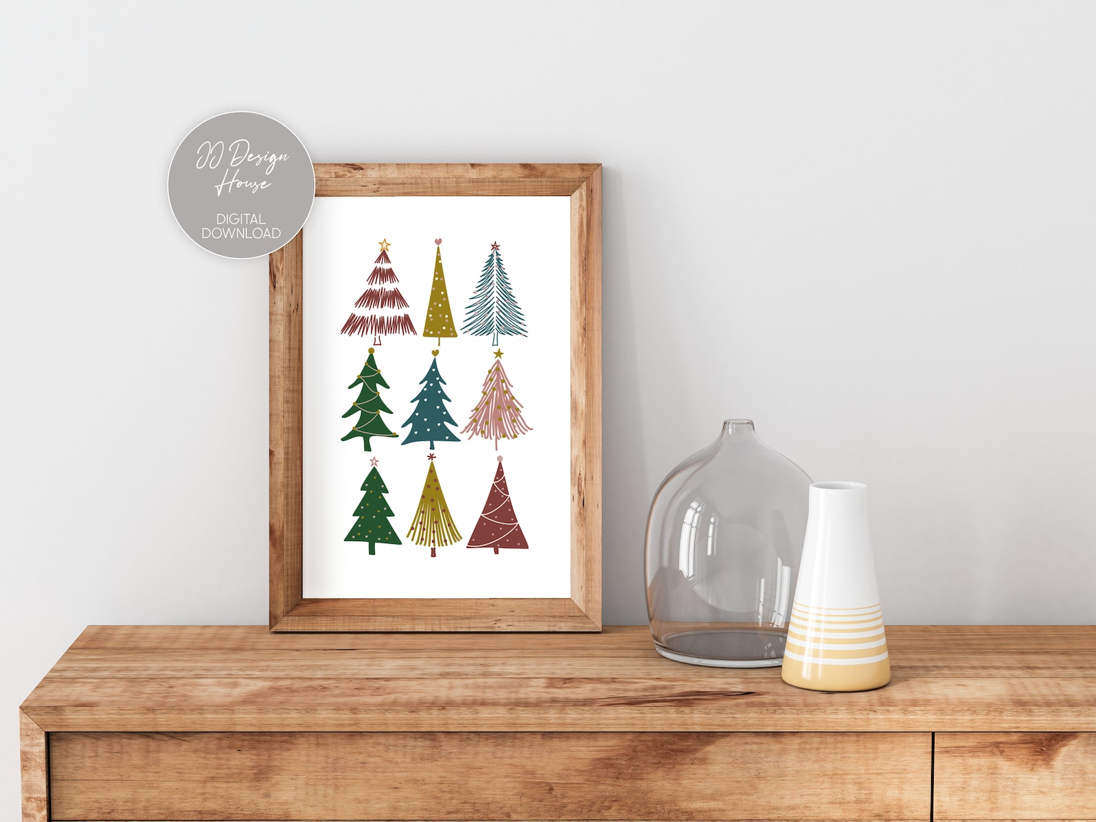 Christmas Tree Print Boho Holiday Print Holiday Decor - Etsy
