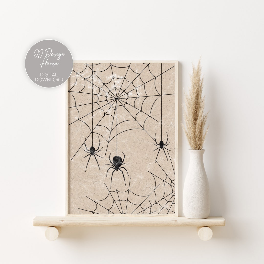 Halloween Print Spider Wall Art Spooky Art Print Halloween - Etsy
