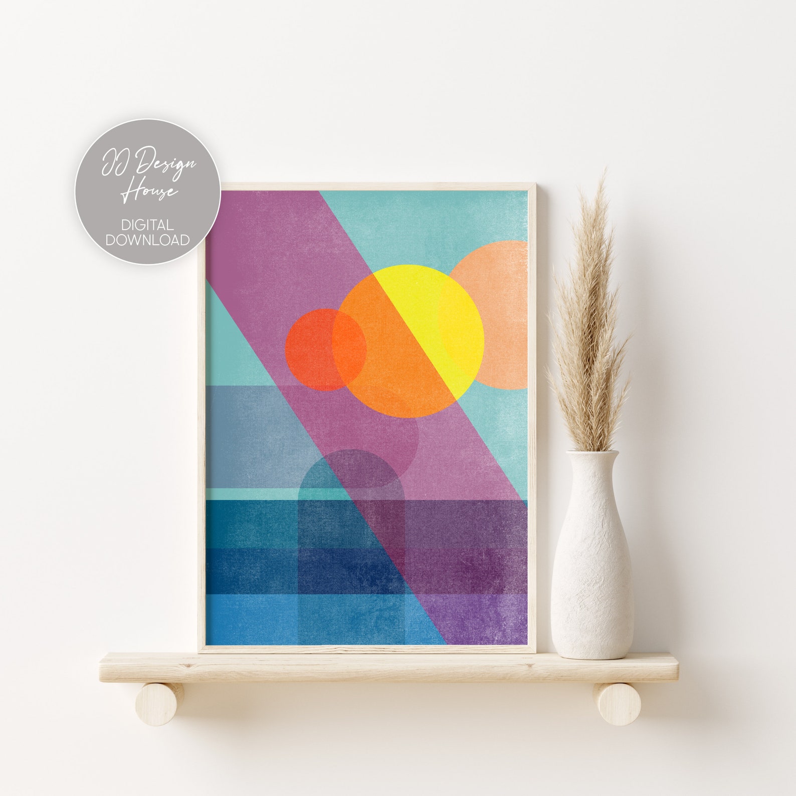 Abstract Color Block Art Print Colorful Wall Art Geometric | Etsy