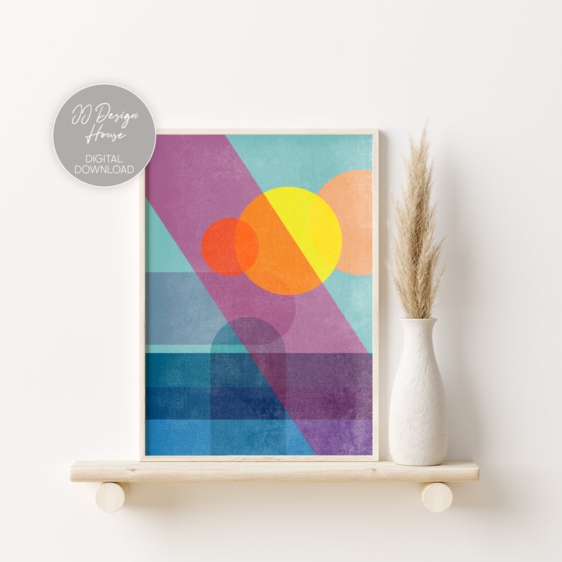 Abstract Color Block Art Print Colorful Wall Art Geometric | Etsy