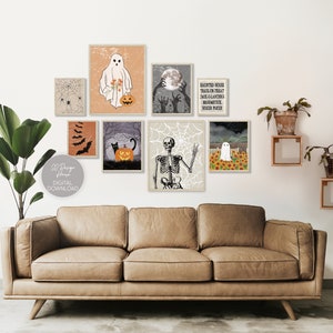 Vintage Halloween Prints Set of 8, Halloween Decor, Halloween Wall Art ...