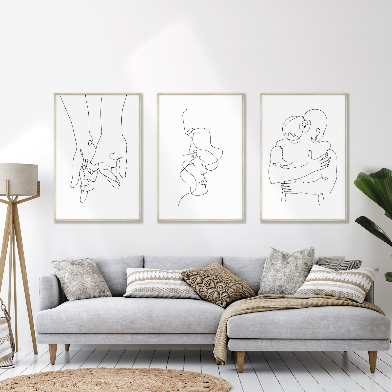 Printed Art, Minimalist Wall Art, Line Art Print Set, Bedroom Wall Art ...
