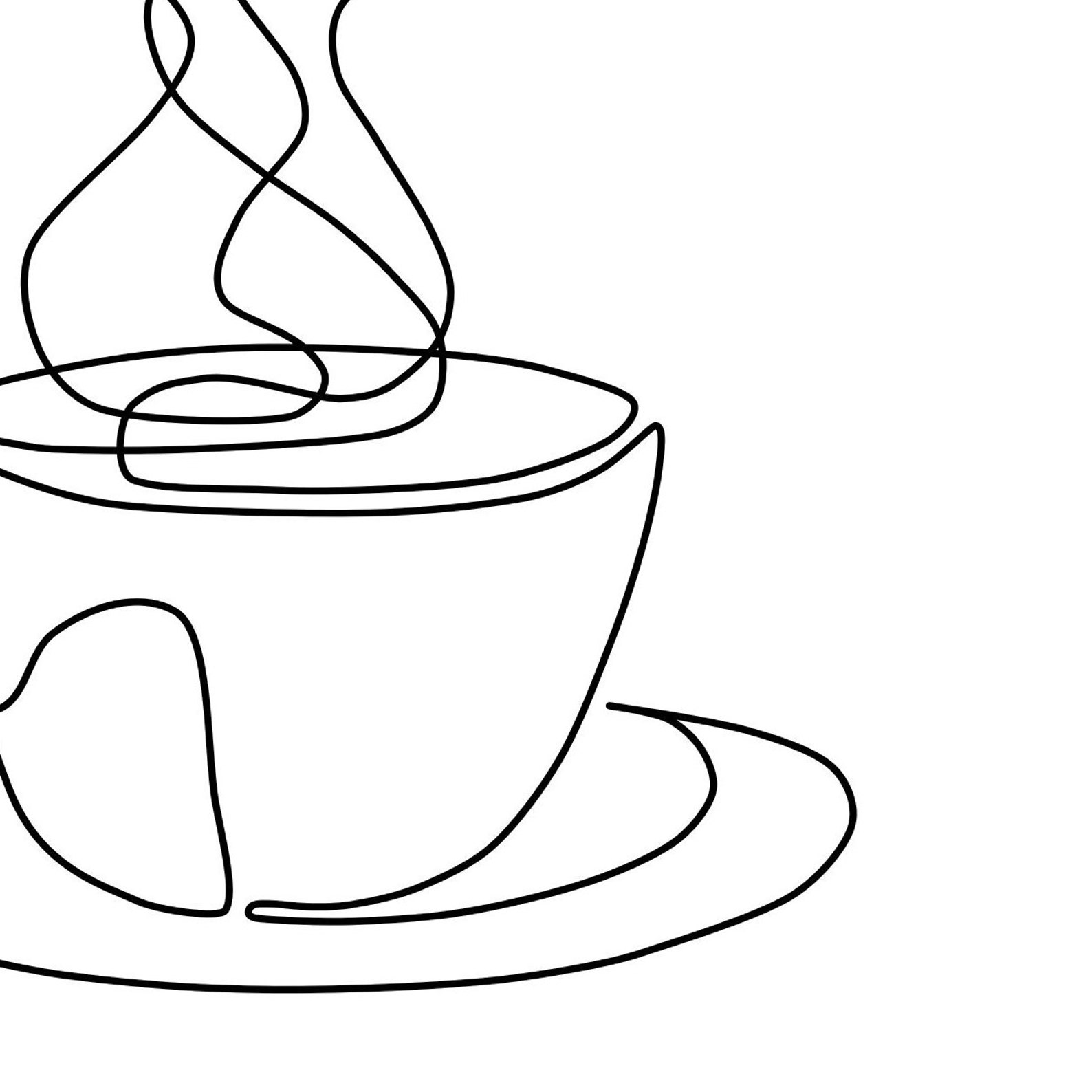 Coffee Art Print Set One Line Drawing Coffee Shop Poster | Etsy