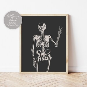 Halloween Print, Skeleton Print, Halloween Wall Art, Spooky Decor ...