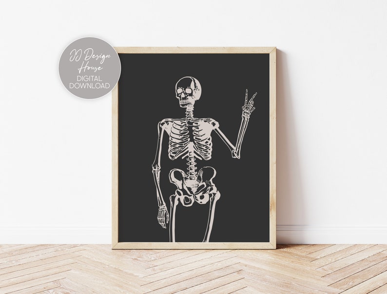 Halloween Print Skeleton Print Halloween Wall Art Spooky - Etsy