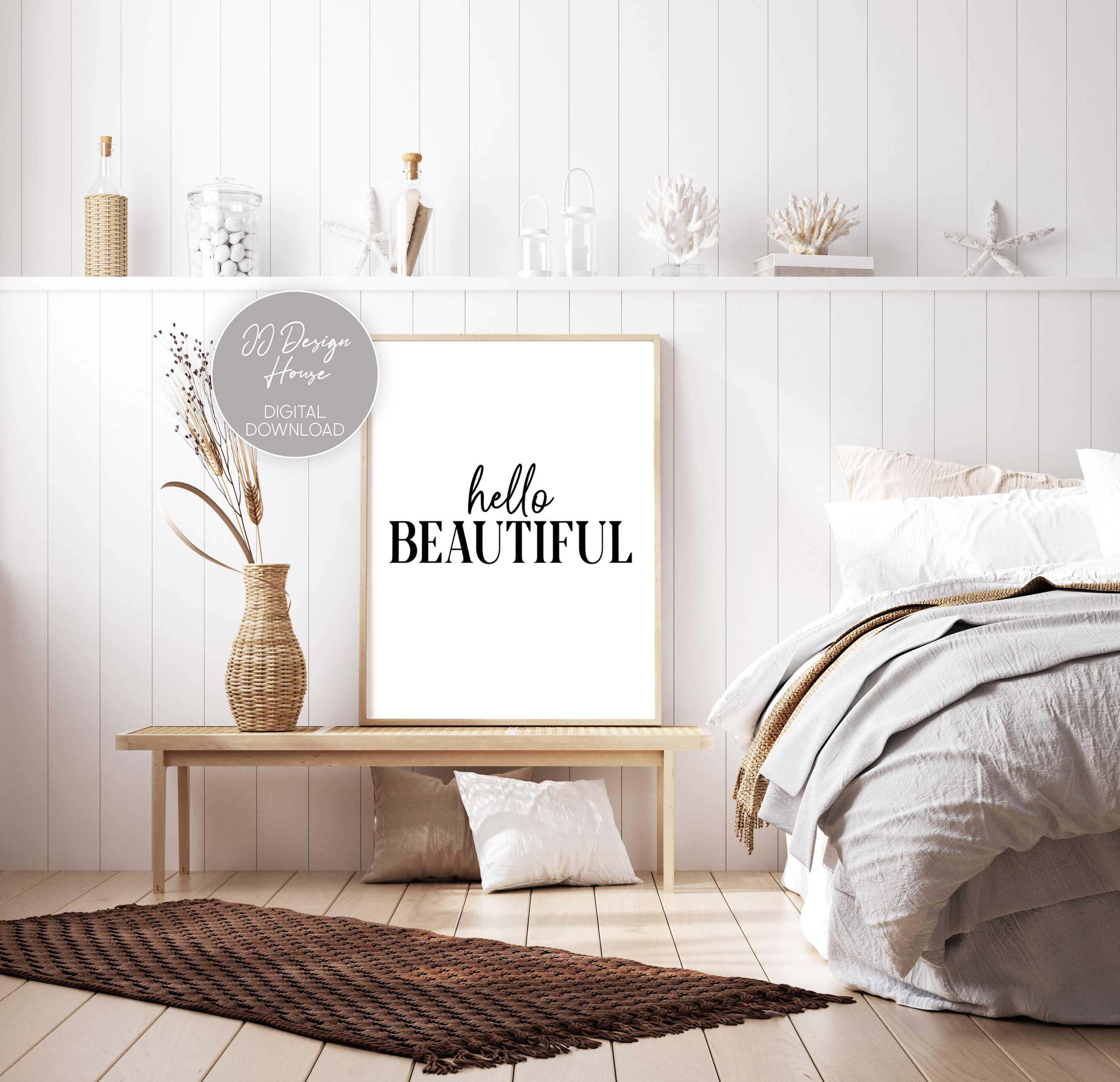 Hello Beautiful Printable Wall Art Inspirational Quotes - Etsy