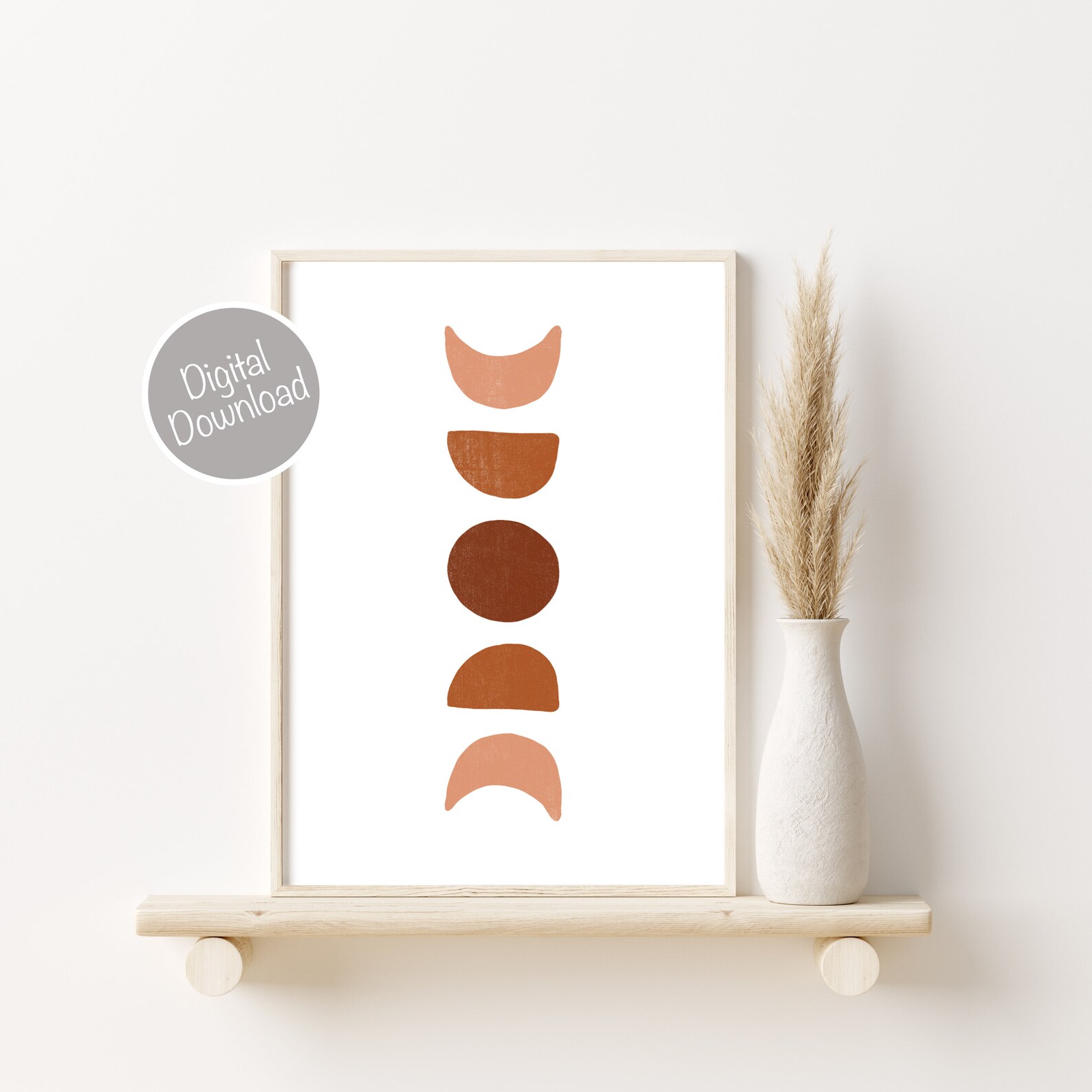 Boho Wall Decor Moon Phases Print Boho Moon Art Moon Cycle | Etsy