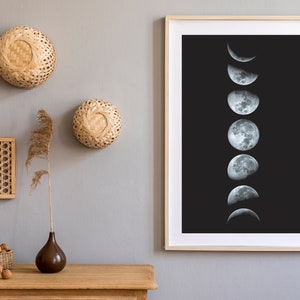DIGITAL, Moon Print, Phases of the Moon, Moon Wall Art, Celestial Decor ...