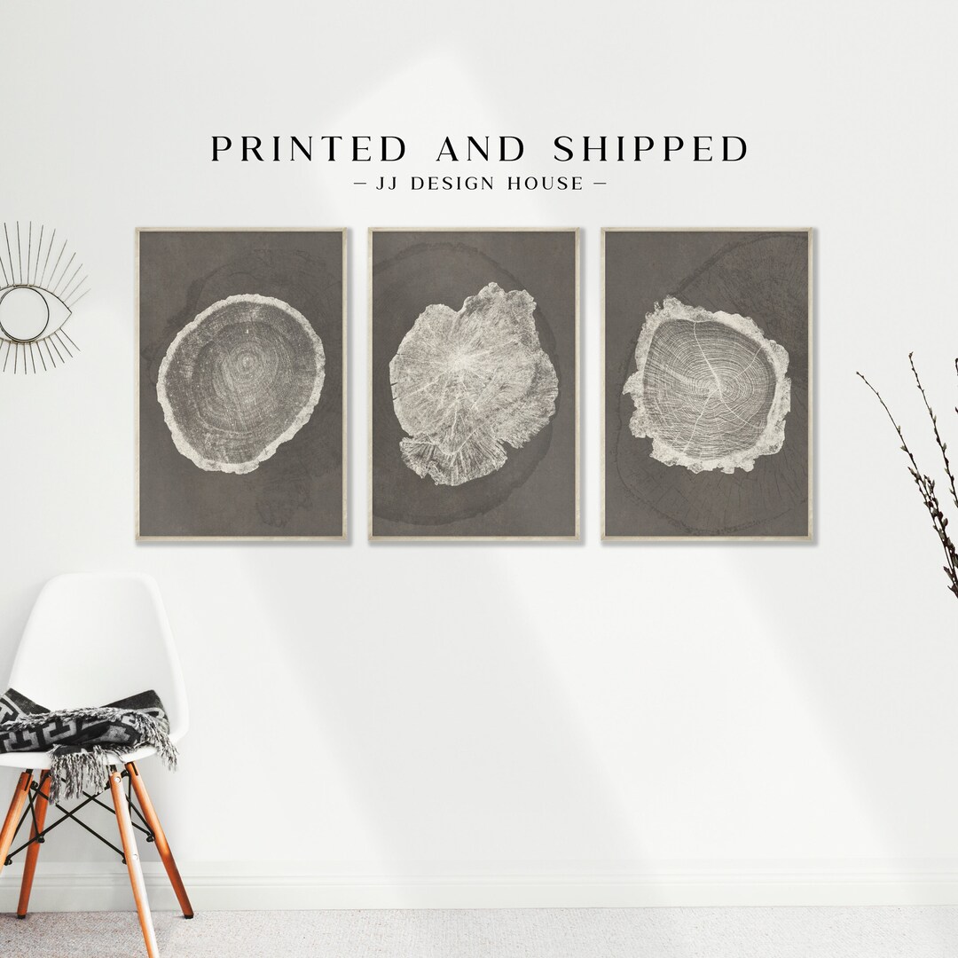 Tree Ring Wall Art, Tree Rings Printed Wall Art, Ring Print Set, Tree ...