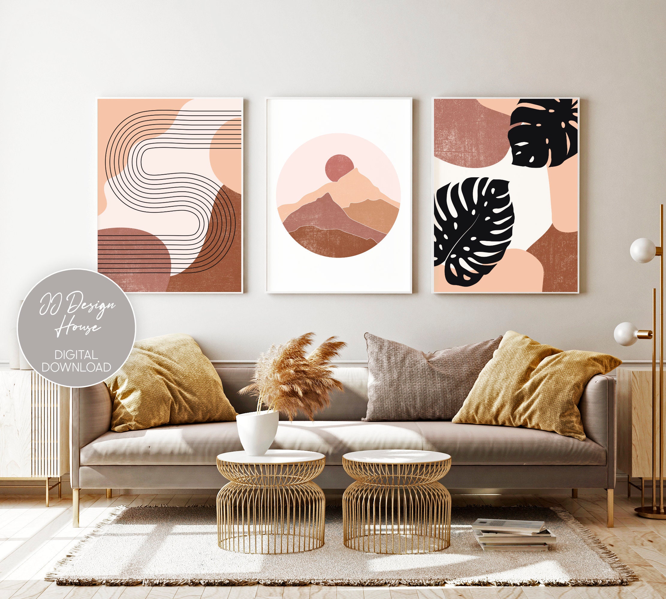 Art And Collectibles Prints Home Gallery Set Boho Inspired Wall Decor
