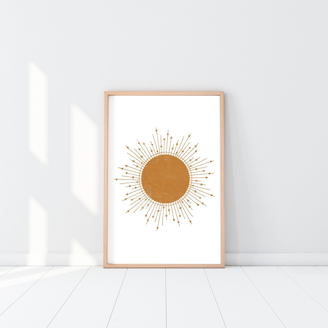 DIGITAL Sun Wall Art, Boho Sun Print, Vertical Sun Poster, Minimalist ...