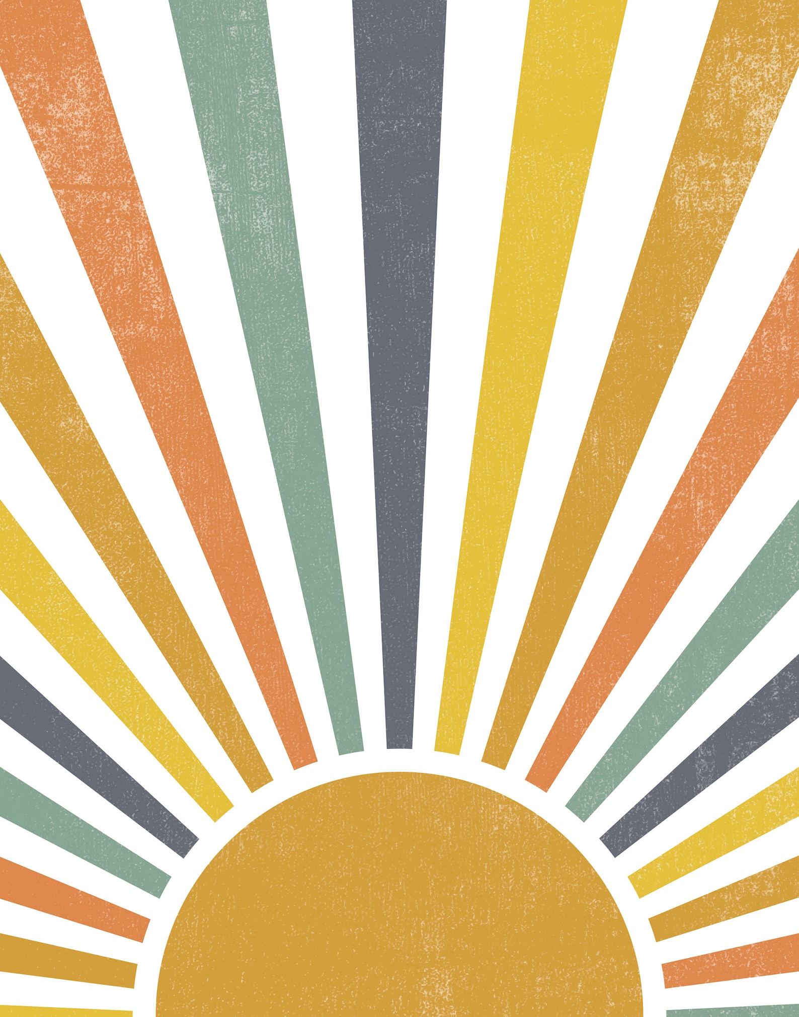 Boho Sun Print Colorful Wall Art Boho Wall Decor Retro Wall | Etsy