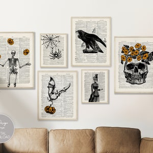 Vintage Halloween Decor Set of 6 Prints, DIY Halloween Decor, Halloween ...