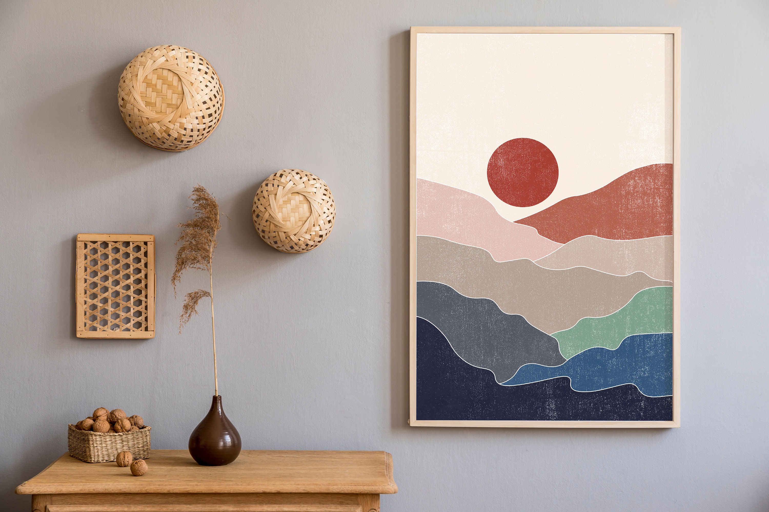 Blue Mountains Art Landscape Wall Art Blue Wall Art | Etsy