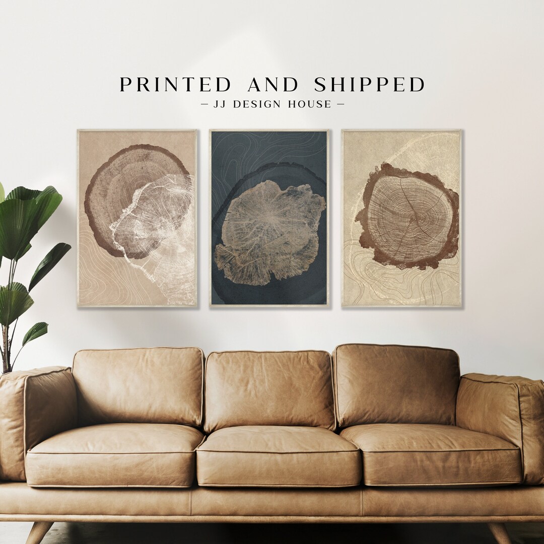 Printed Wall Art, Tree Ring Wall Art, Tree Ring Print Set, Tree Ring ...