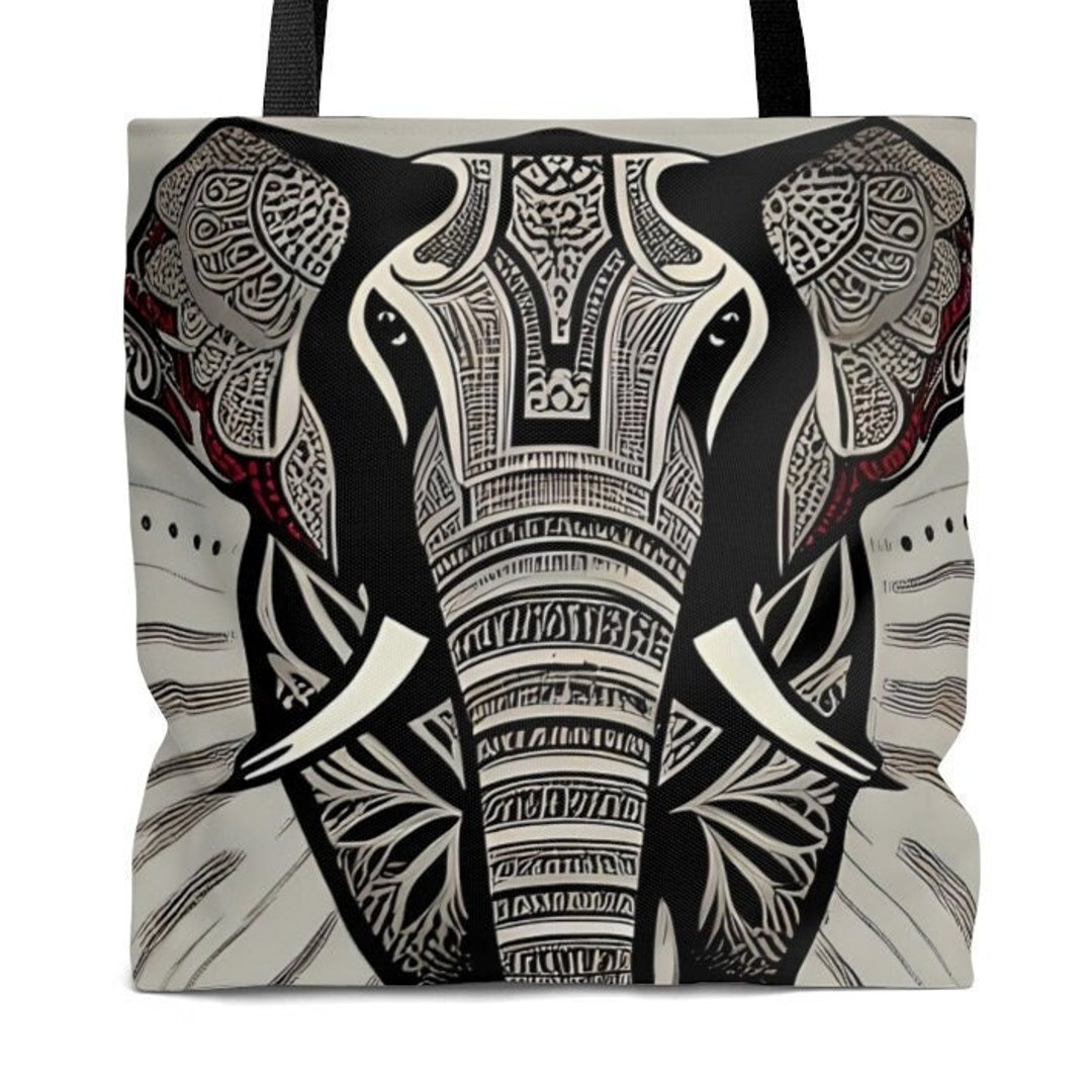 Elephant Tote Bag. Original Art Eco-friendly Reusable, Washable, Lined ...