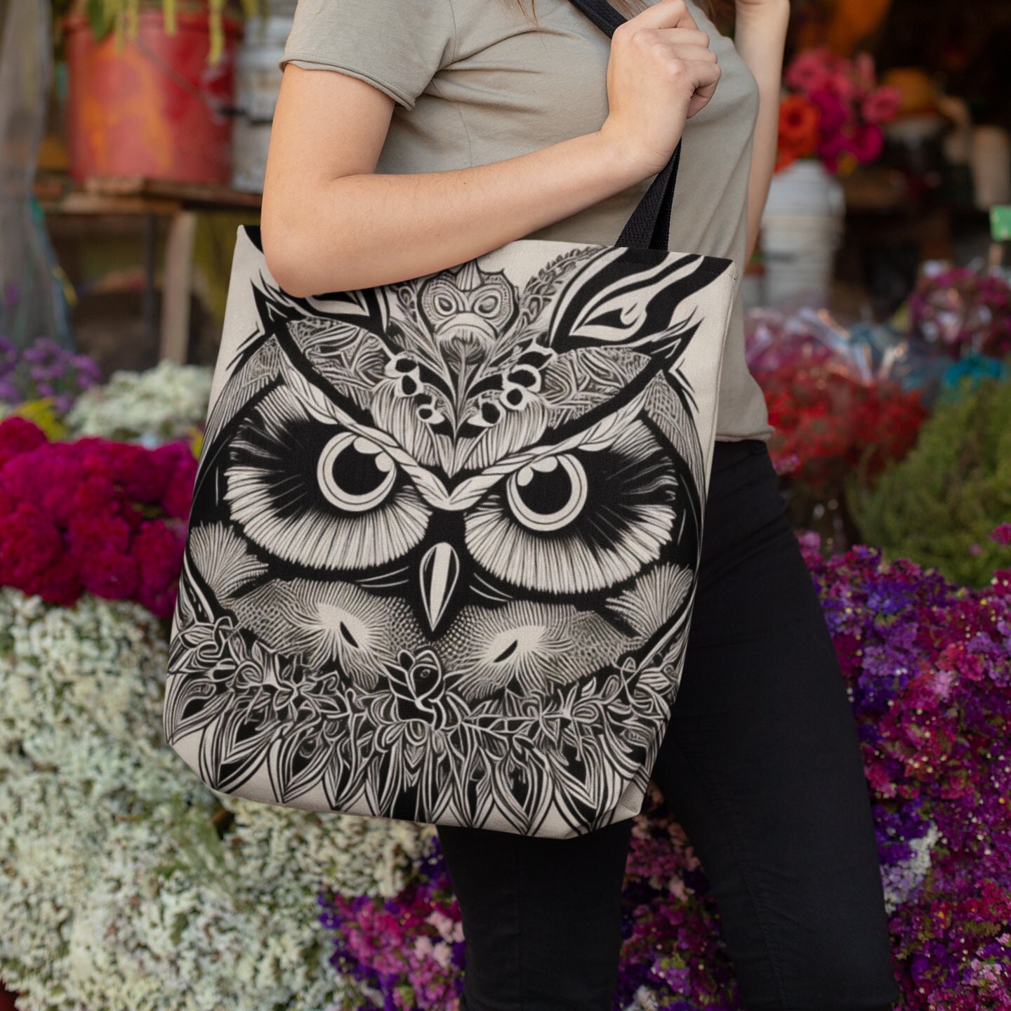 Owl Tote Bag. Original Owl Artwork. Reusable, Eco Friendly Bag and Cute ...