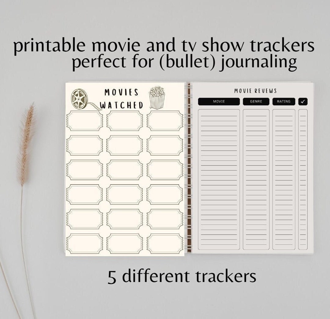 A4 Printable Movie & Tv Series Tracker Bulletjournal Pages - Etsy