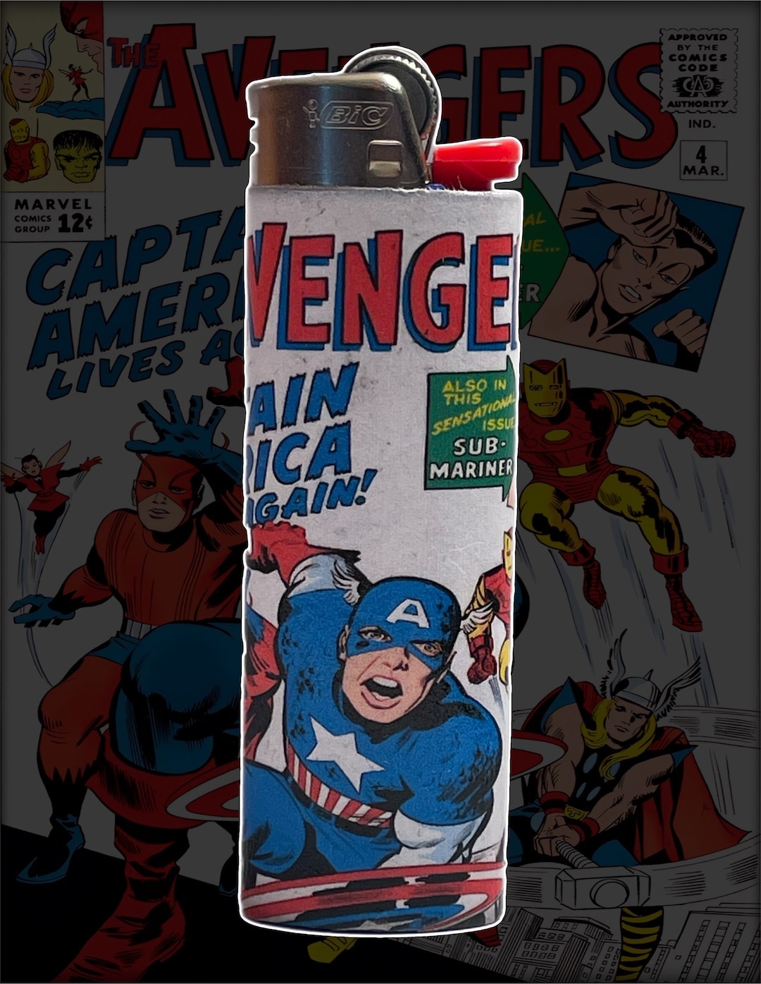 Avengers 4 BIC Lighter Captain America Hulk Iron Man Thor Super Hero ...