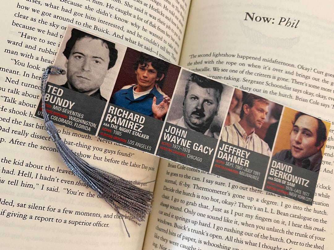 Serial Killer Bookmark With Tassel Horror Ted Bundy John Wayne Gacy ...