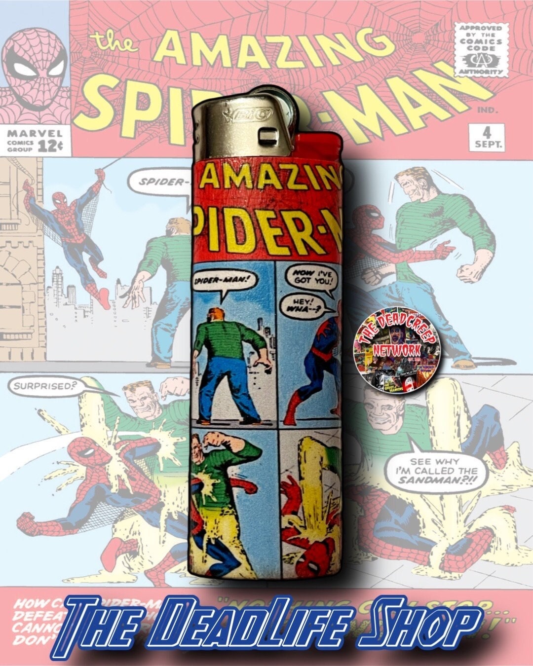 Amazing Spider-man #4 - BIC Lighter - Sandman - Super Hero - Marvel ...
