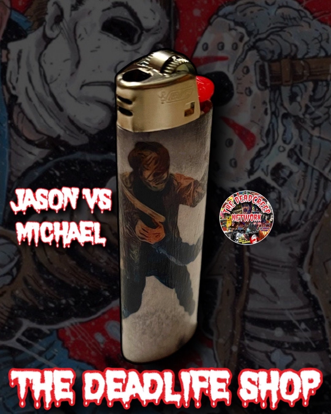 Jason Voorhees Vs Michael Myers BIC Lighter Horror Halloween Friday the ...