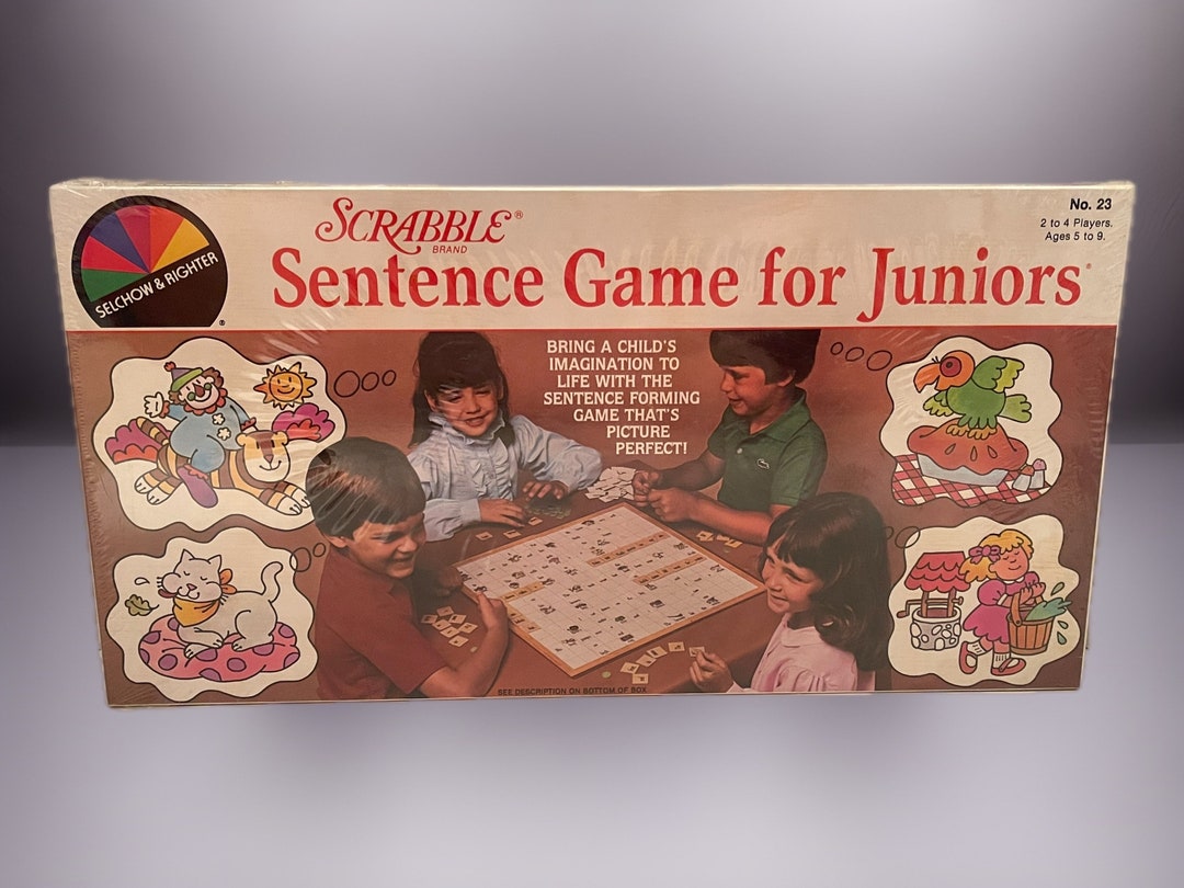 Scrabble Sentence Game for Juniors 1983 Board Game Selchow & Righter ...