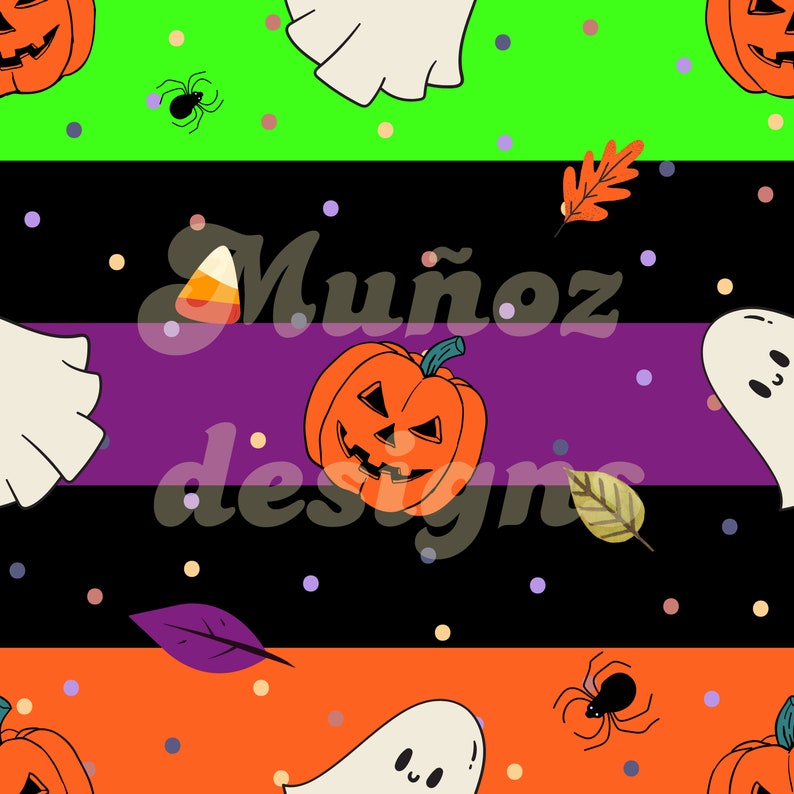 Halloween Repeating Seamless Pattern, Halloween File, Pumpkins, Ghost ...