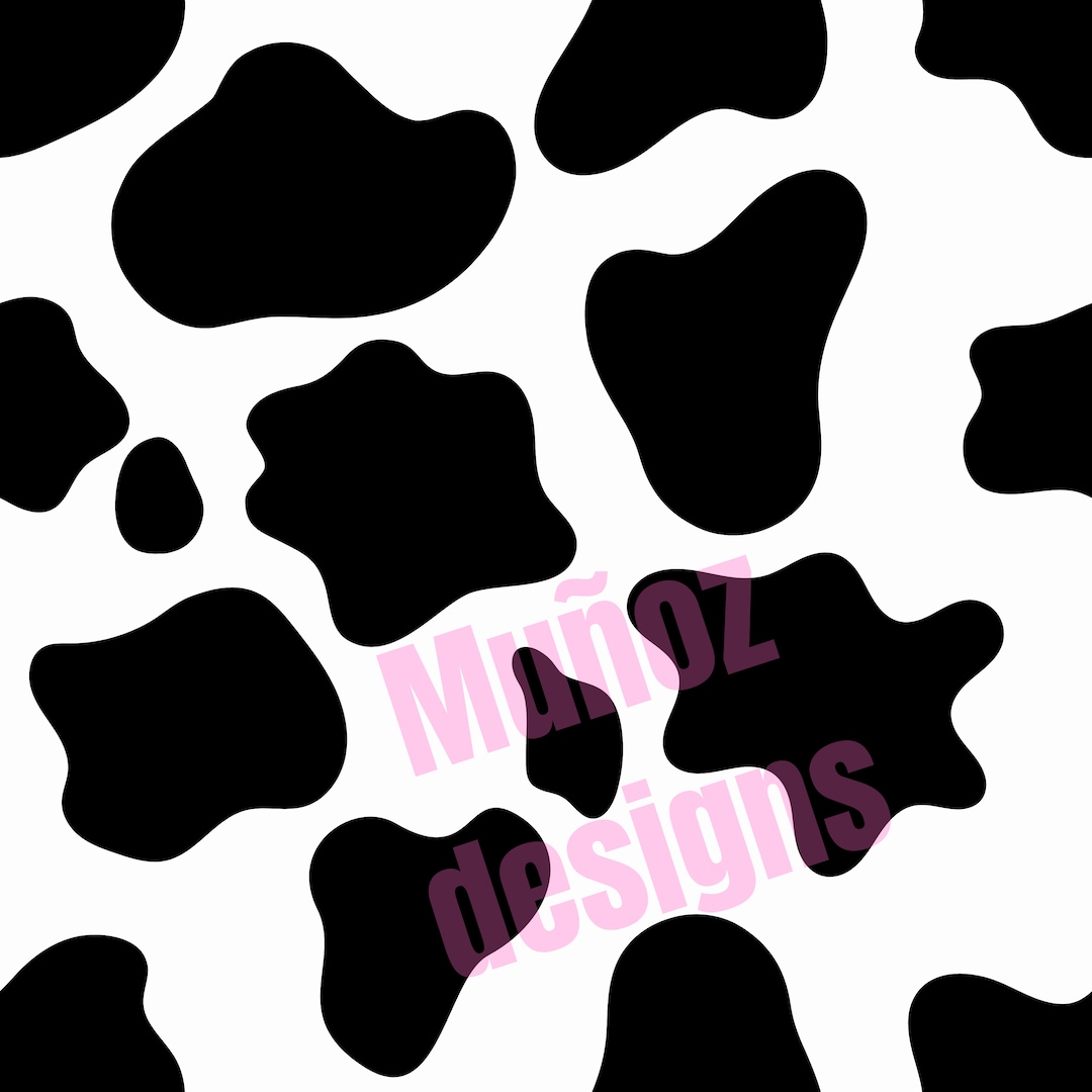 Cow Print Pattern, Seamless Cow Print Design, Black and White Cow Print ...