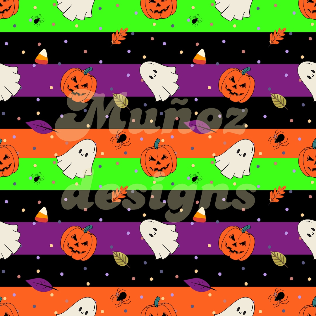 Halloween Repeating Seamless Pattern, Halloween File, Pumpkins, Ghost ...