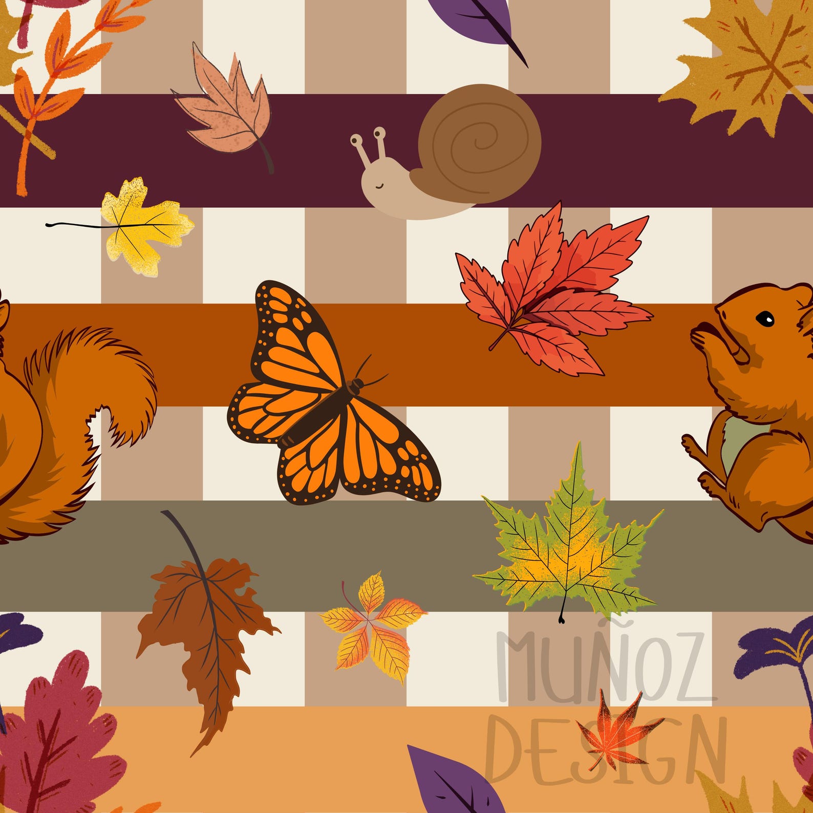 Seamless Repeating Pattern Nature, Stripes, Fall - Etsy