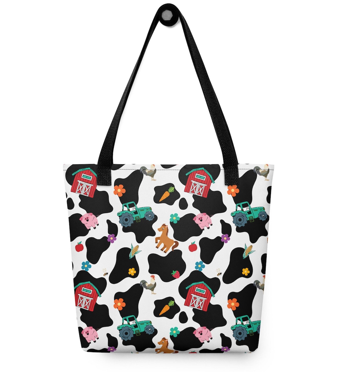 Cow Print Bag, Tote Bag, Farm Bag, Barn, Tractor, Farmers Market Bag ...