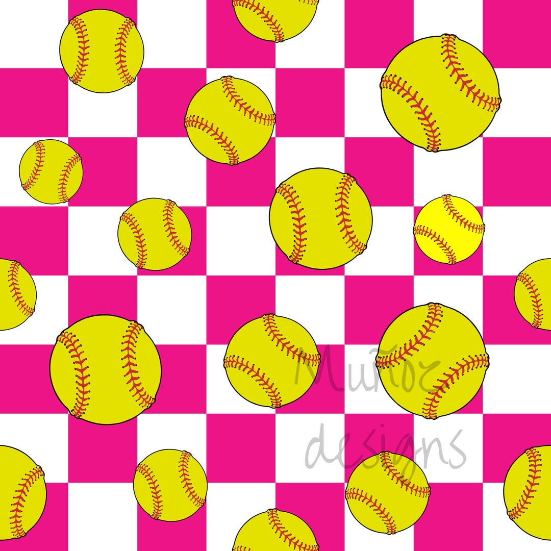 Softball Seamless Pattern, Repeating Design - Etsy