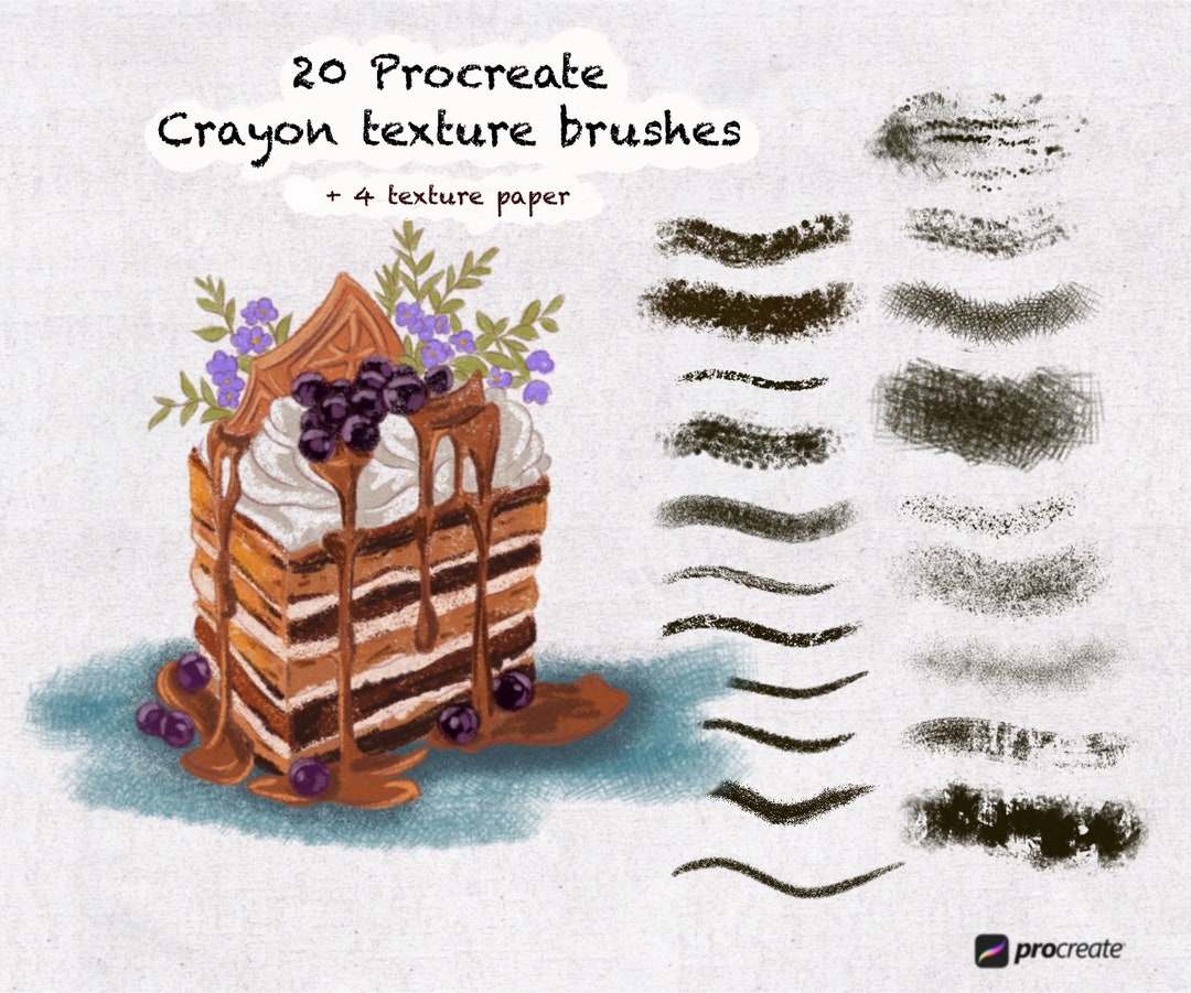 20 Crayon Texture Brush Pack for Digital Art Illustration, Texture ...