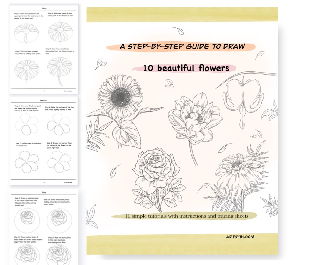 How to Draw Flowers, 10 Step by Step Drawing Guide for Beginners, Learn ...
