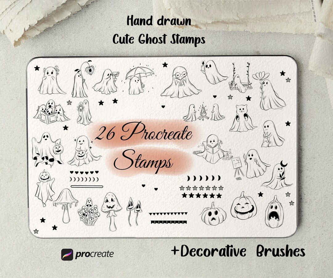 Procreate Ghost Stamps: Halloween Brush Set (digital Download) - Etsy