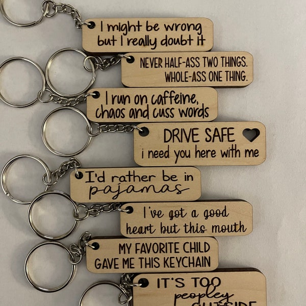 Funny Sayings Keychain - Etsy