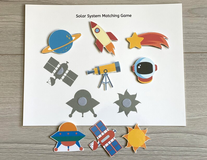 Solar System Matching Worksheet Busy Book Page Preschool - Etsy