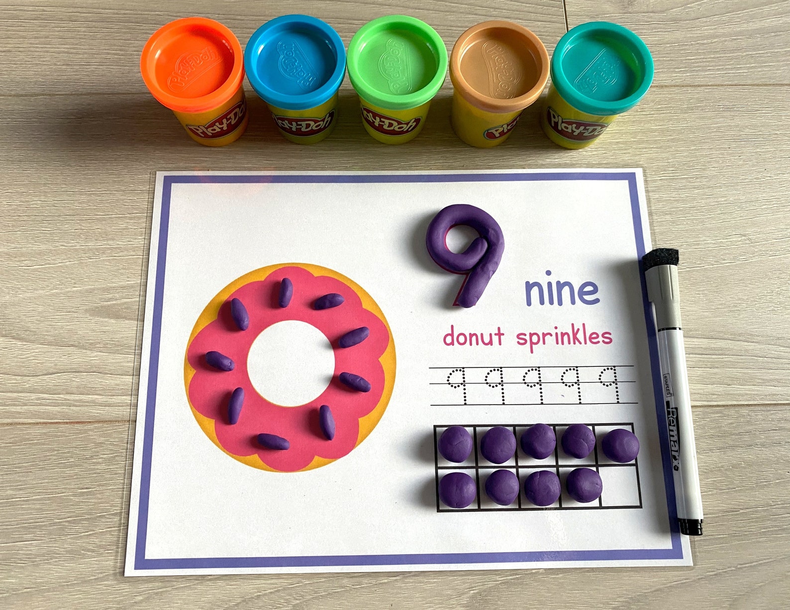 Play Dough Counting Mats Busy Book Quiet Book Homeschool - Etsy Australia