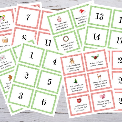 Christmas Activity Cards Printable Advent Calendar Fillers - Etsy
