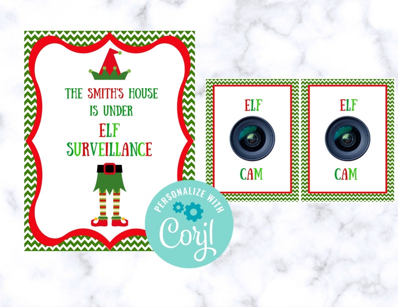 Christmas Elf Elf Surveillance Sign Instant download Elf letter Elf on ...