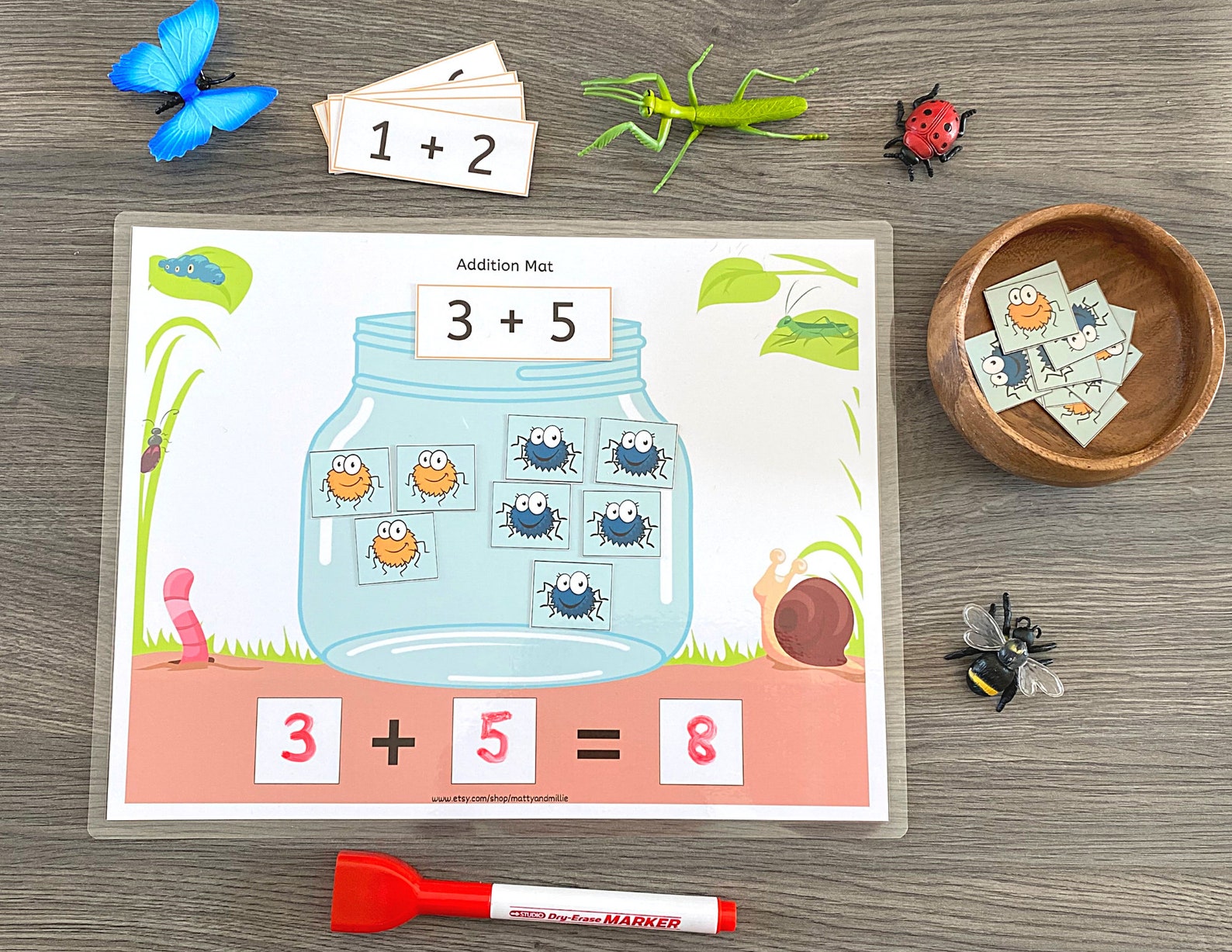Bugs Theme Math Learning Pack Addition and Subtraction | Etsy