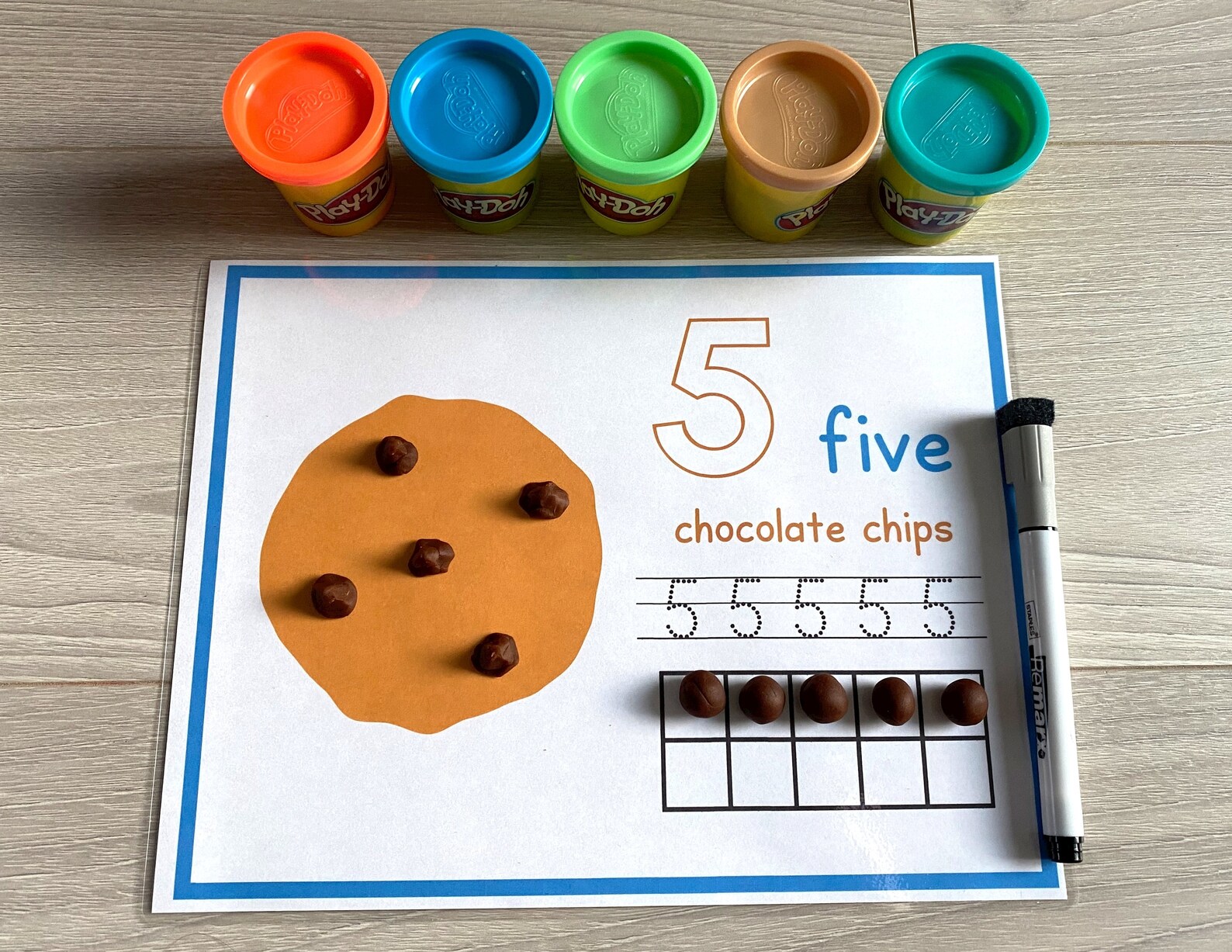 Play Dough Counting Mats Busy Book Quiet Book Homeschool - Etsy Australia