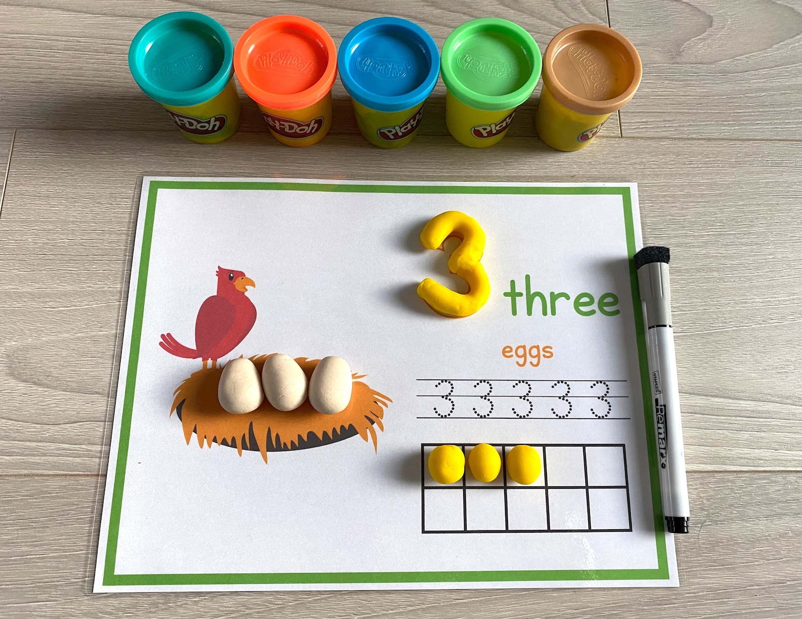 Play Dough Counting Mats Busy Book Quiet Book Homeschool - Etsy
