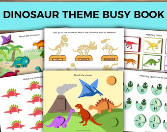 Dinosaur Busy Book Learning Binder Preschool Printable - Etsy