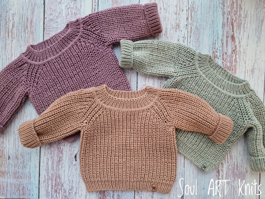 Handmade Merino Wool Baby Sweater, 0-3 Months, Oversize Knit Cardigan ...