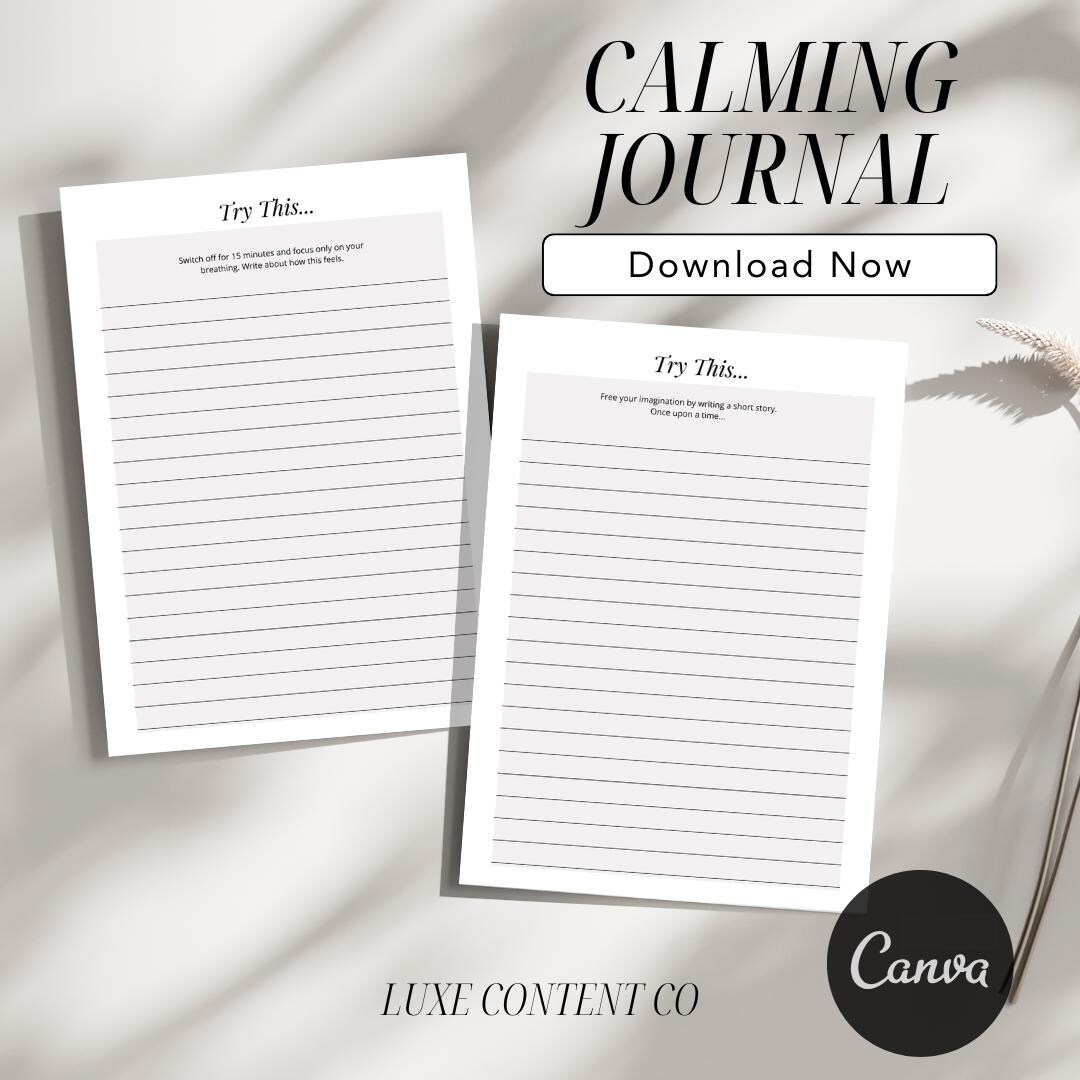 Calm Your Mind Journal Instant Download | Canva - Etsy