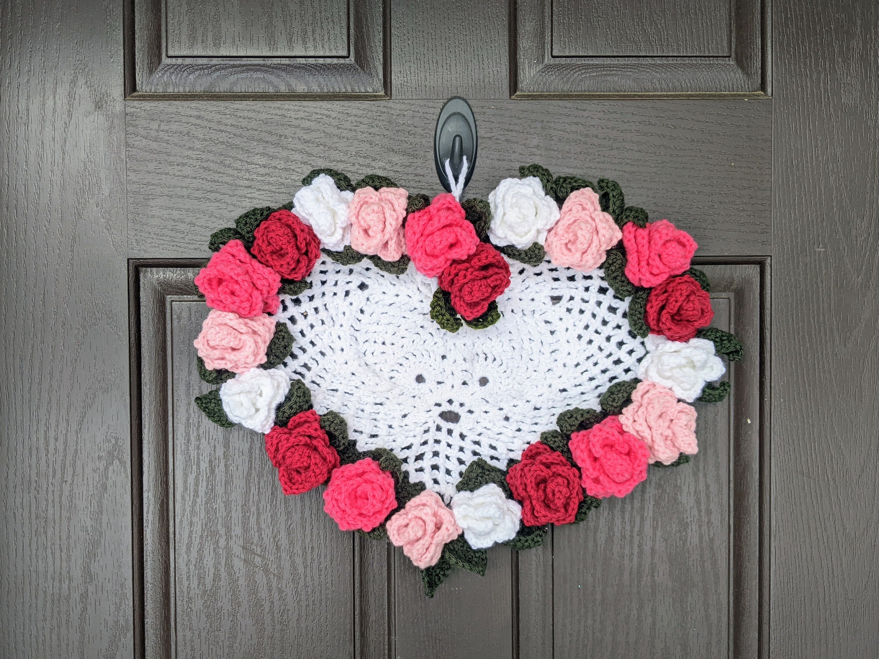 Rose Heart Wreath Crochet Pattern - Etsy