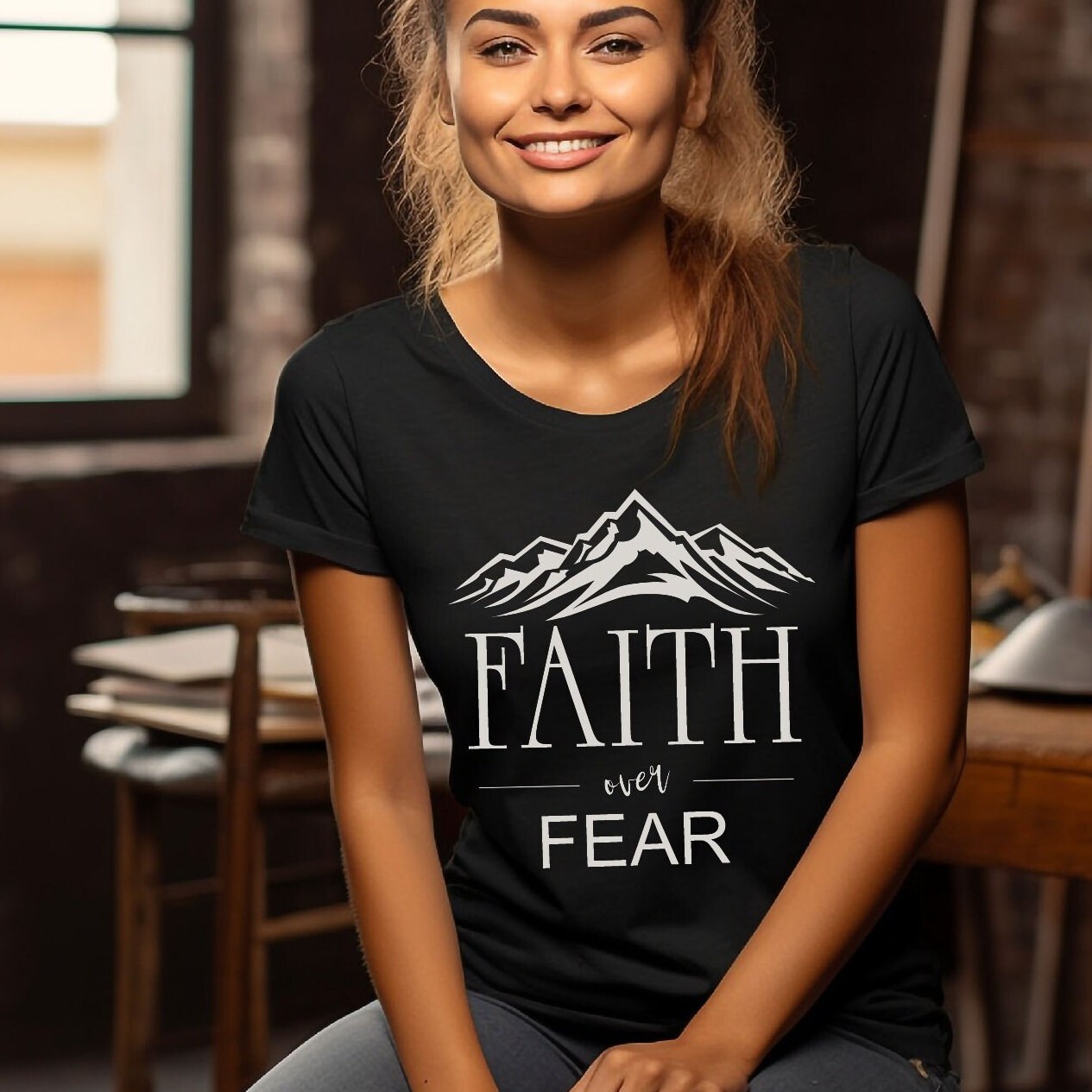 Faith Over Fear Custom Design Screen Printed T-shirt - Image Available ...